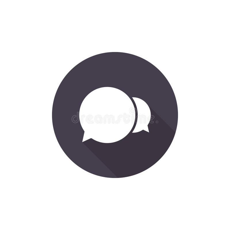 Speech Bubble Vector Icon Isolated on Circle. Speech Bubble Button ...