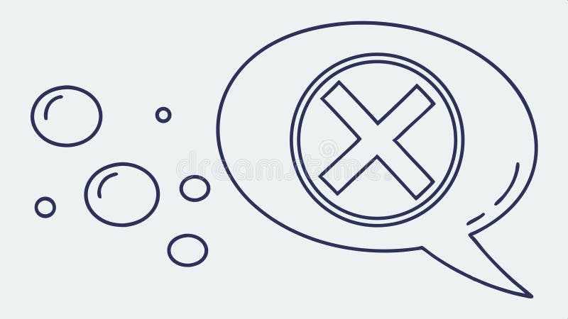 Speech Bubble with X Vector, Negative Feedback Icon, Cancel and Reject ...
