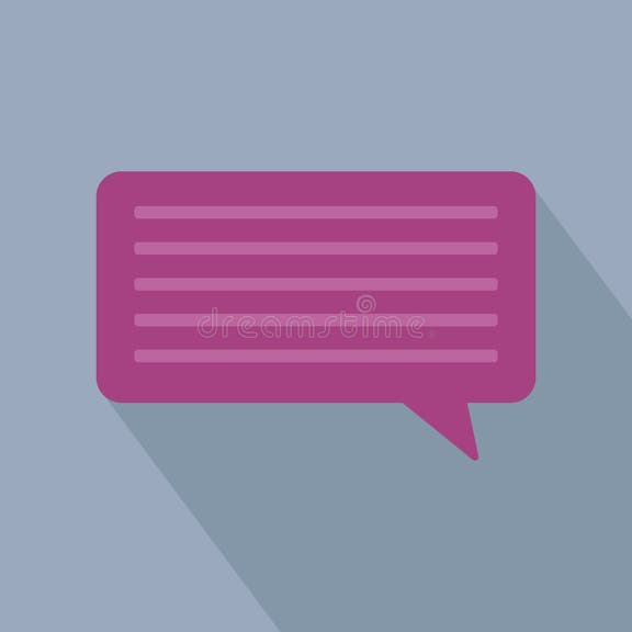 Speech Bubble Vector. Pink Chat Icon. Blue Background Shadow ...