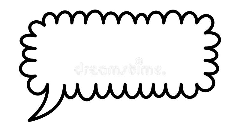 Speech Bubble with a Wavy Outline in Black Stock Vector - Illustration ...