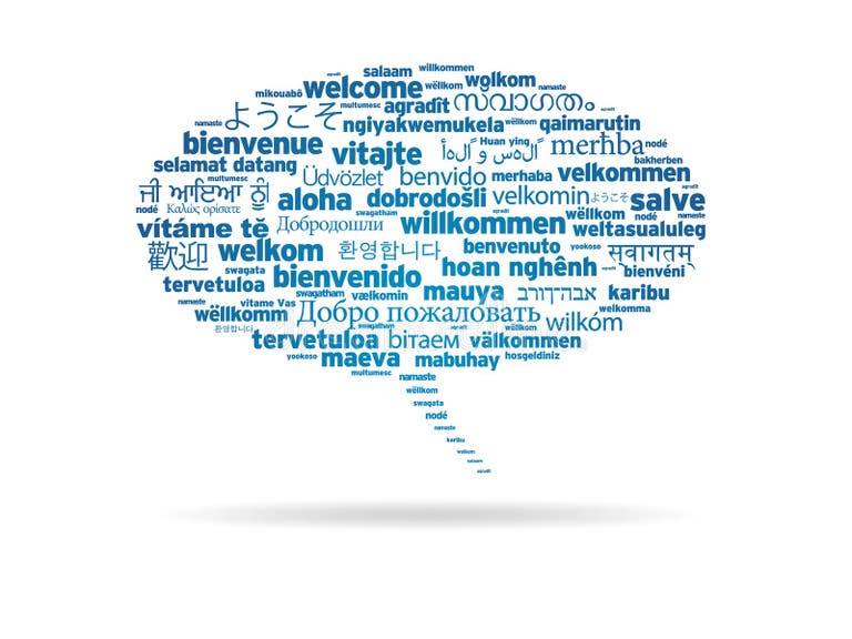 Speech Bubble Welcome Different Languages Stock Illustrations – 45 ...