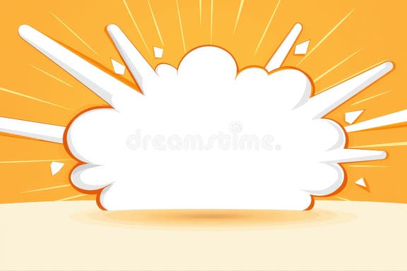 Speech Bubble with White Cloud on Orange Background in Comic Style Pop ...