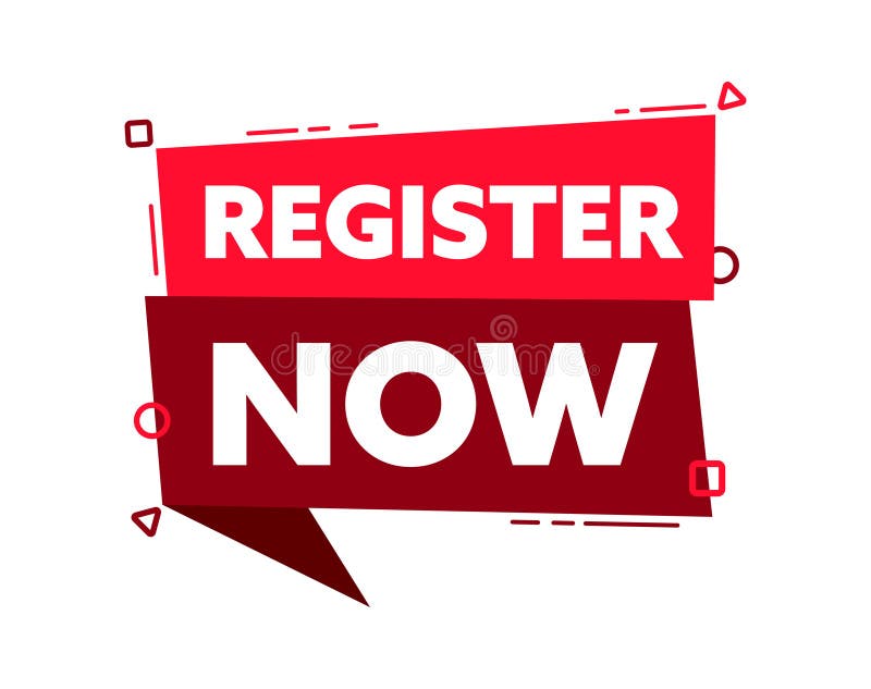 Speech Bubble with the Word Register Now Red Label. Vector Stock ...
