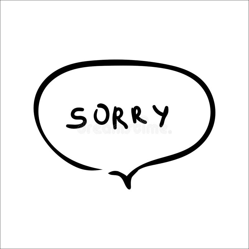 Vector Cartoon Illustration Of Sorry Text Stock Vector - Illustration ...