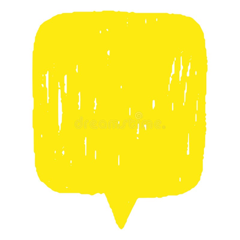 Speech Bubble Yellow Blank, Vector Cartoon Crayon Communication Comic ...