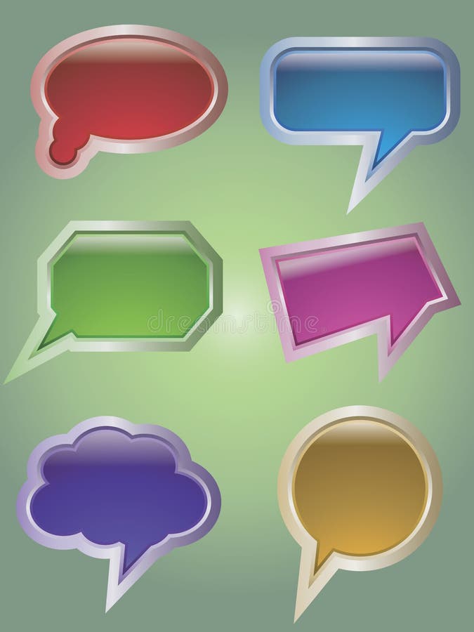 Speech bubble icon set stock vector. Illustration of geometric - 27780517