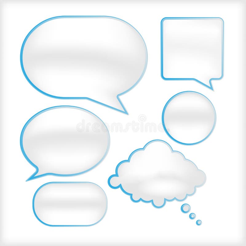Simple Speech and Thought Bubbles Collection Stock Vector ...