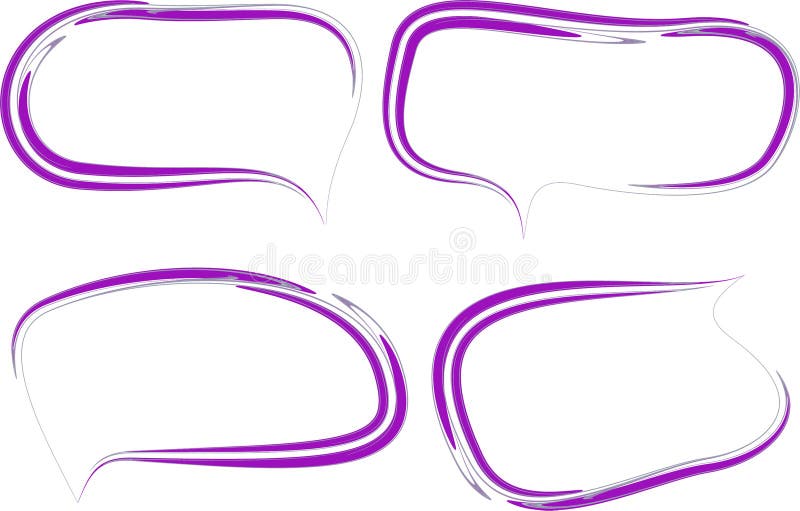 Purple Colorful Abstract Outline Speech Bubbles Collection Stock ...