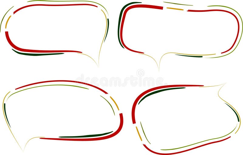 Abstract Colorful Line Art Pattern Speech Bubbles Set Stock Vector ...