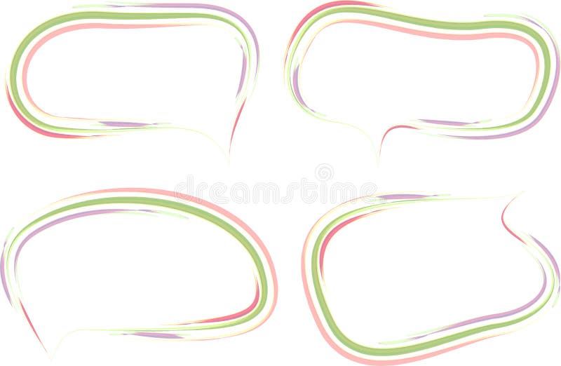 Light Pastel Colorful Brush Stroke Art Line Speech Bubbles Stock Vector ...