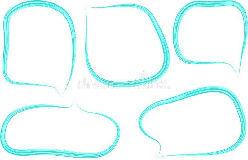 Light Blue Colorful Art Line Pattern Speech Bubbles Set Stock Vector ...