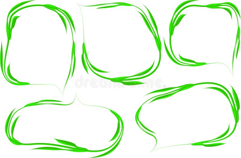 Bright Green Colorful Decorative Ornate Pattern Speech Bubbles Set ...