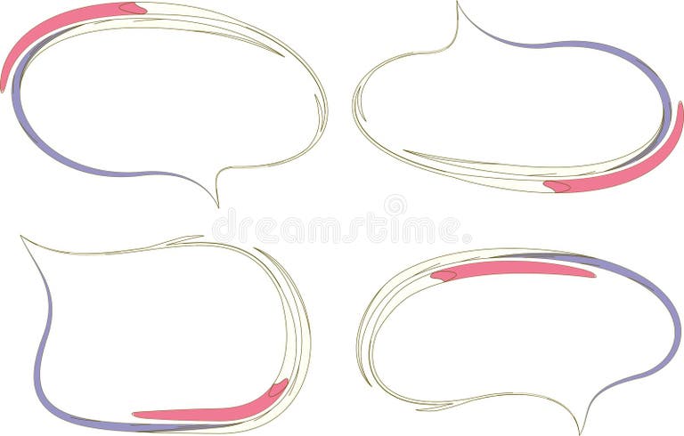 Pastel Colorful Creative Abstract Outline Speech Bubbles Set Stock ...