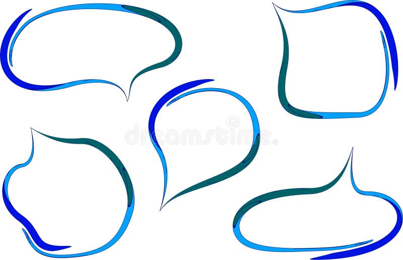 Blue Colored Creative Abstract Speech Bubbles Set Stock Vector ...