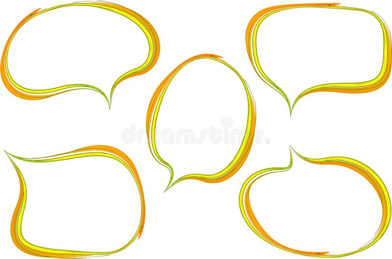 Orange Yellow Colorful Speech Bubbles Shapes Set Stock Vector ...