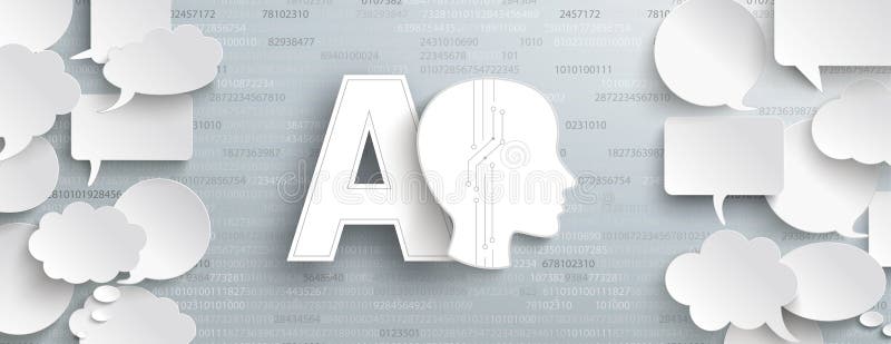 Speech Bubbles AI Head Chat GPT Header Stock Vector - Illustration of ...