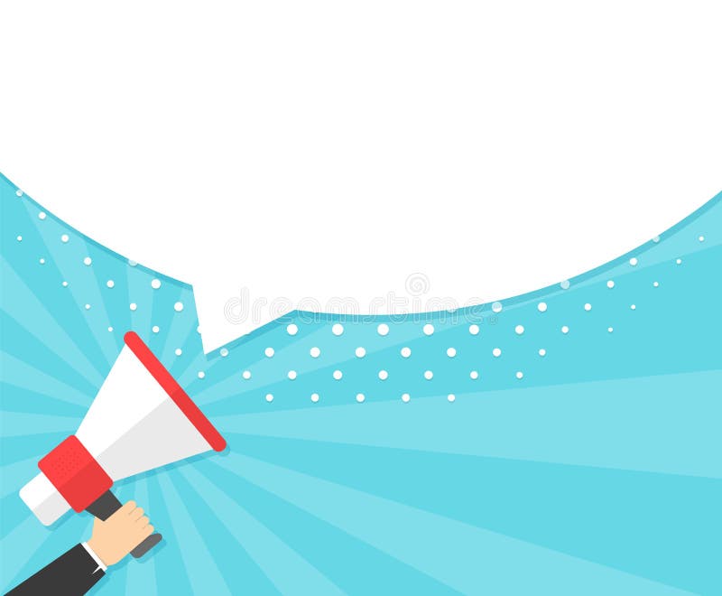 Speech Bubbles Announced by Megaphone,flat Vector Illustration ...