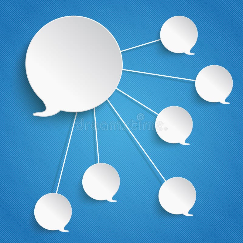 Speech Bubbles 5 Answers Blue Background Stock Vector - Illustration of ...