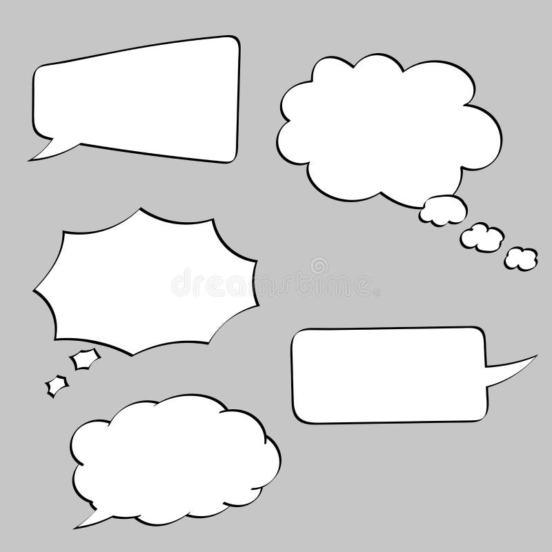 Speech Bubbles. Blank Signs on Gray Background Stock Vector ...