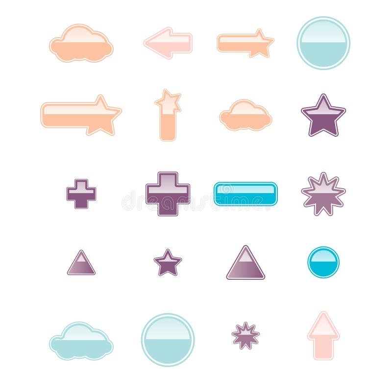 Speech bubbles and buttons stock illustration. Illustration of pastel ...