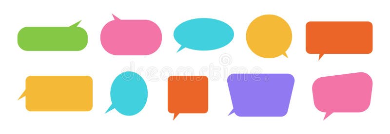 Speech Bubbles and Chatting Boxes Stock Vector - Illustration of blank ...