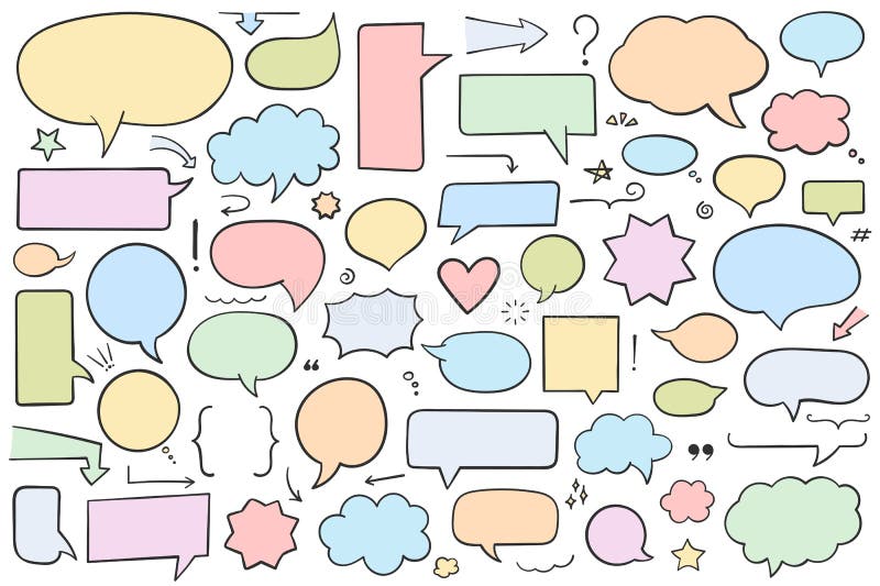 Speech Bubbles 3D Notebook Doodles Vector Set Stock Vector ... Speech Bubbles 3D Notebook Doodles Vector Set Stock Vector ...