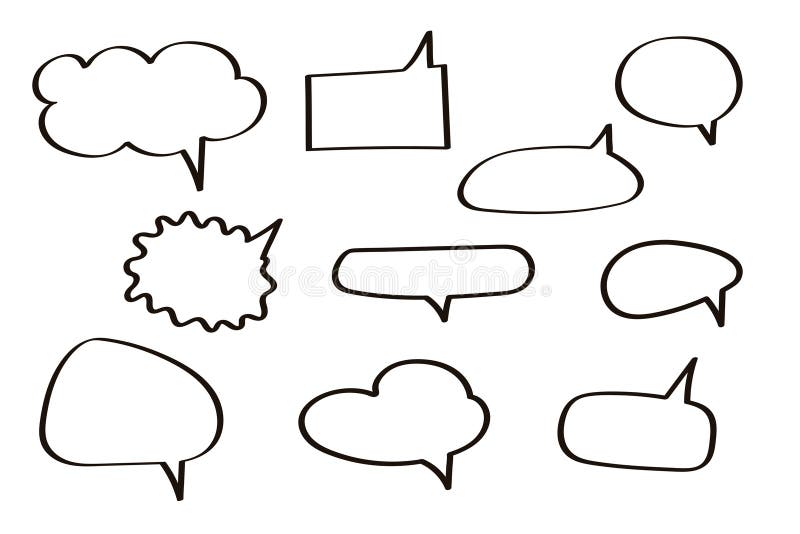 Speech Bubbles Collection, Think Speak Talk Text Box, Banner. Flat ...