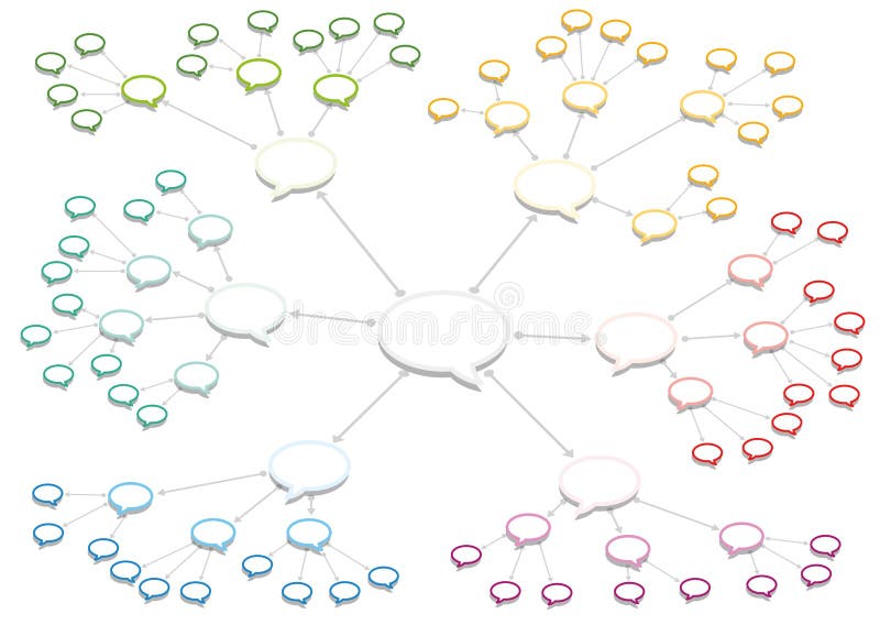 Speech Bubbles Colored Web Pattern Network Stock Vector - Illustration ...