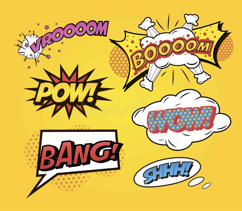 Speech Bubbles Comics Speech and Exclamations. Stock Vector ...
