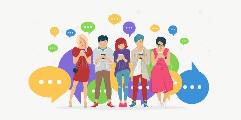 Speech Bubbles for Comment and Reply Concept Flat Vector Illustration ...