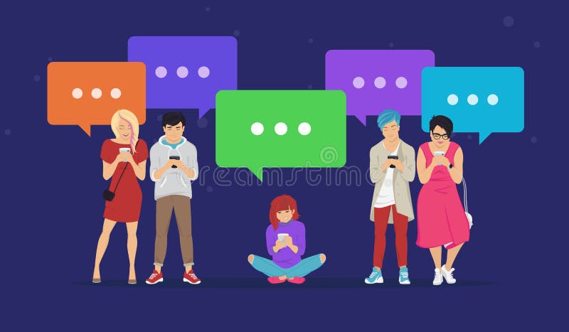 Speech Bubbles for Comment and Reply Concept Flat Vector Illustration ...