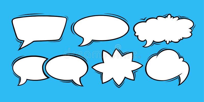 Speech Bubbles for Comments and Messages. Set of Speech Boxes Isolated ...