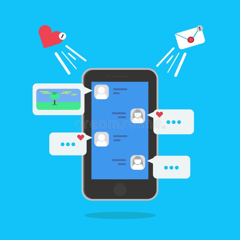 Speech Bubbles for Comments and Reply Concept in Smartphone. Vector ...