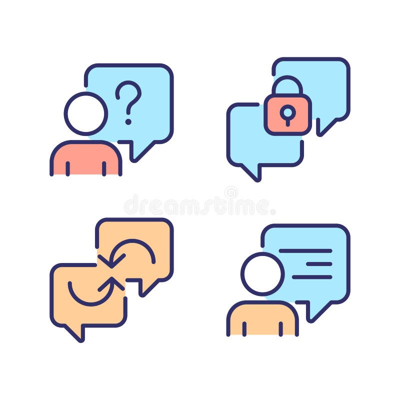 Speech Bubbles for Communication Pixel Perfect RGB Color Icons Set ... Speech Bubbles for Communication Pixel Perfect RGB Color Icons Set ...