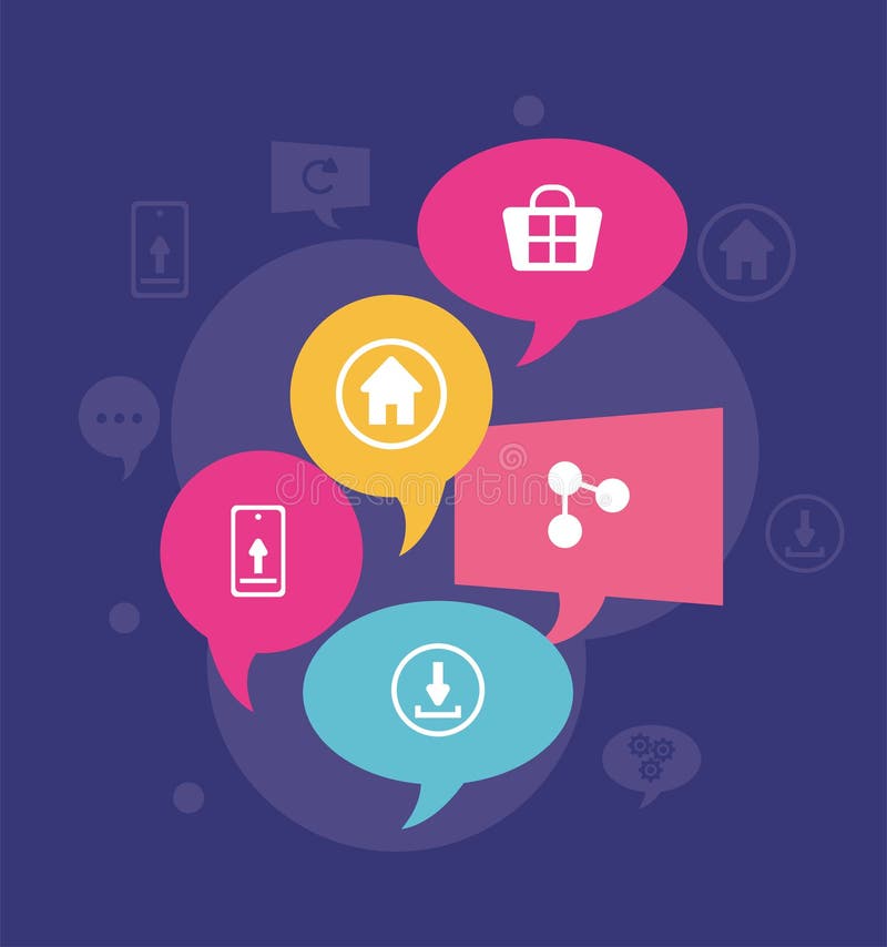 Speech Bubbles Communication Stock Vector - Illustration of social ...