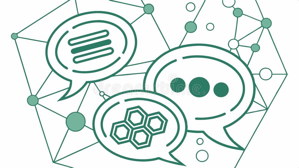 Speech Bubbles Connected, Representing Communication and Social ...