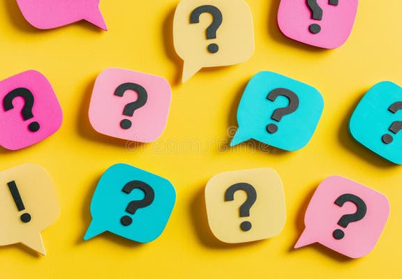 In Speech Bubbles with Copy Space, There are Multiple Question Marks ...