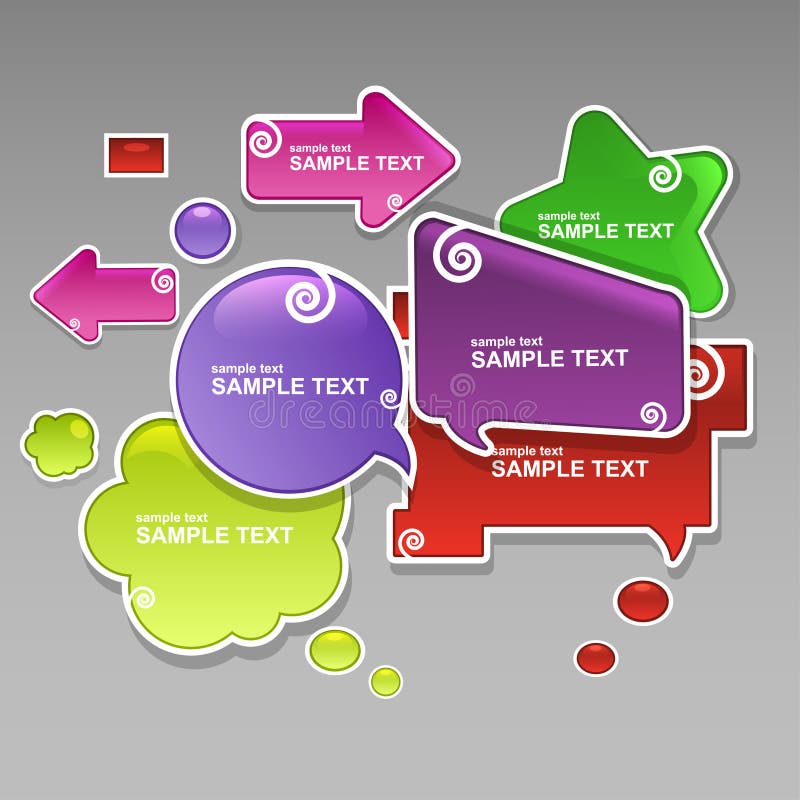 Speech bubbles design stock vector. Illustration of multi - 58744295