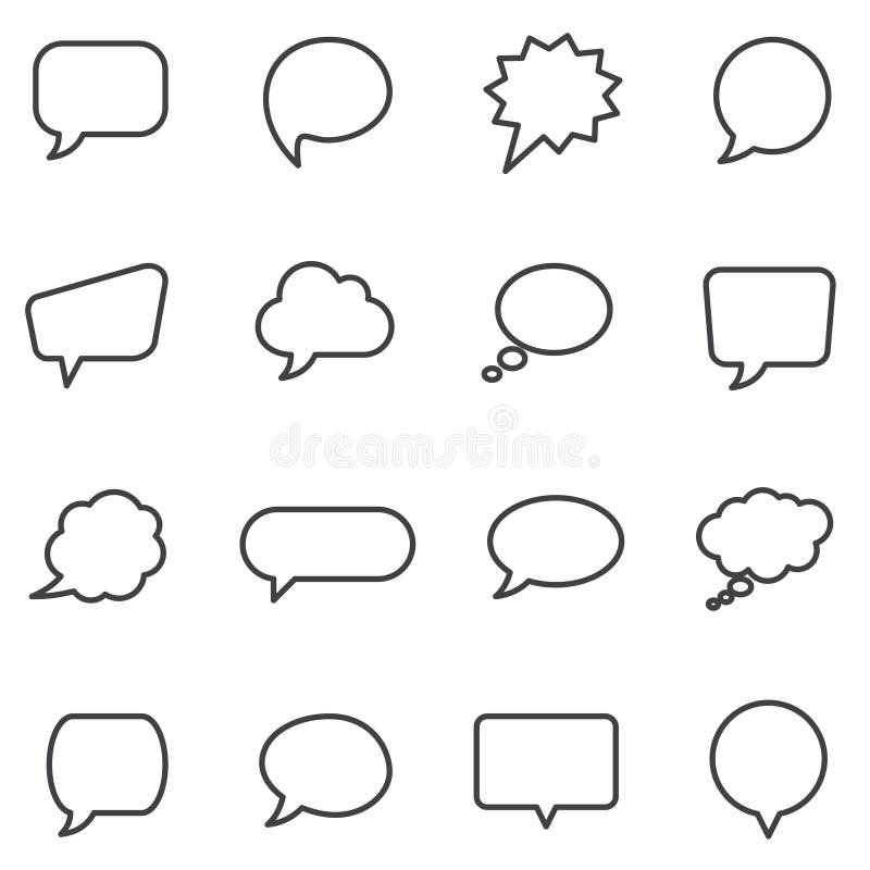 Speech Bubbles and Dialog Balloons Stock Vector - Illustration of flat ...