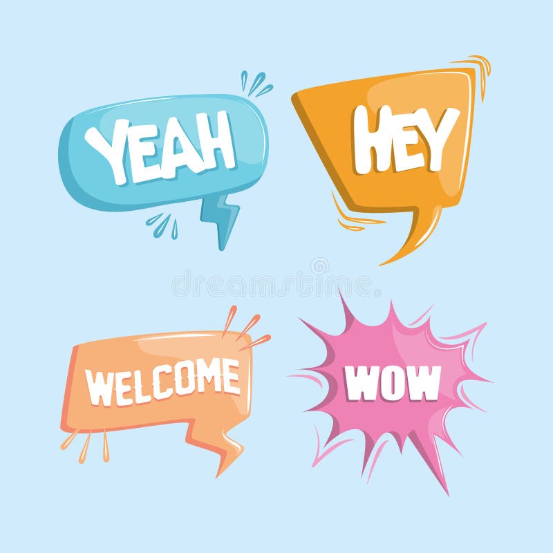 Different Phrases Written in a Cartoon Game Stock Vector - Illustration ...