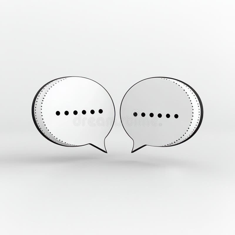 Speech Bubbles with Dotted Lines and Empty Center for Dialogues Stock ...