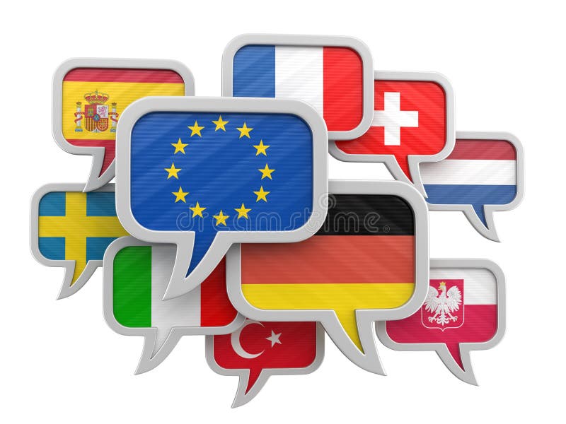 Speech bubbles with flags stock illustration. Illustration of flag ...
