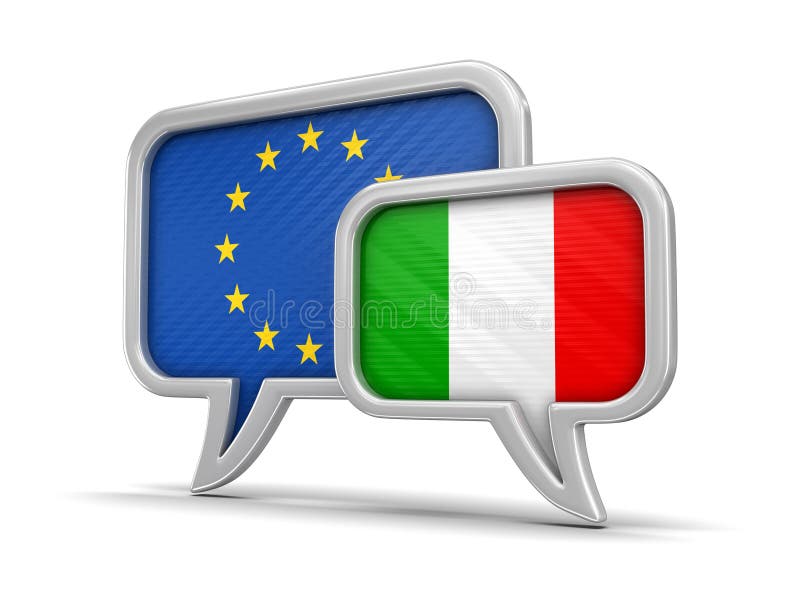 Speech bubbles with flags stock illustration. Illustration of ...