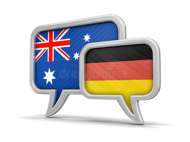 Speech bubbles with flags stock illustration. Illustration of talk ...