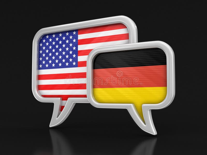 Speech bubbles with flags stock illustration. Illustration of ...