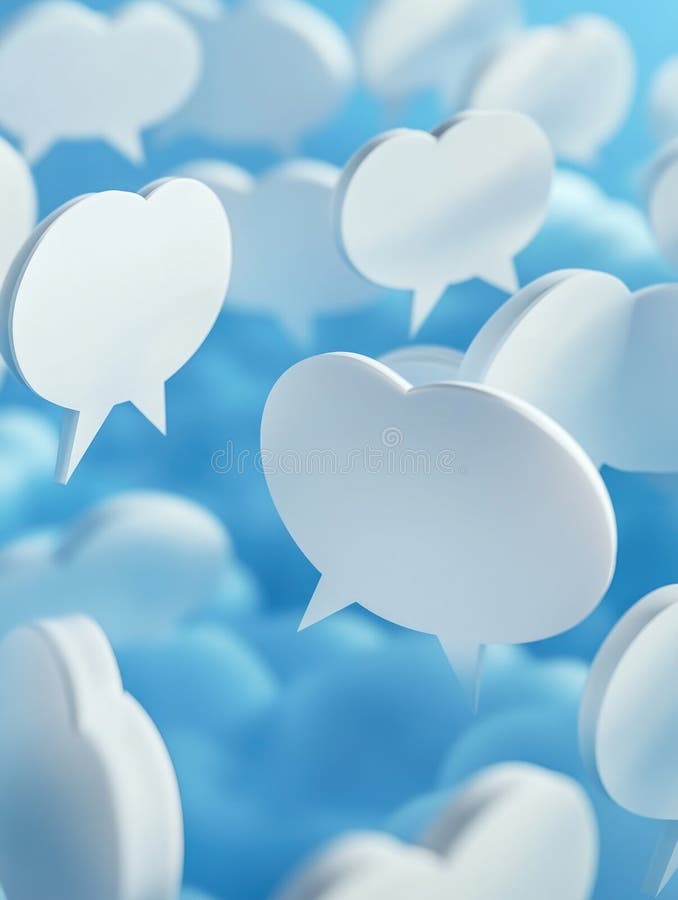 Speech Bubbles Floating in Air Stock Photo - Image of generated ...
