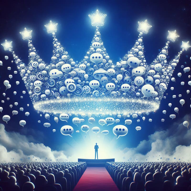 Speech Bubbles Forming a Crown the Winner S Acceptance Speech Bu Stock ...