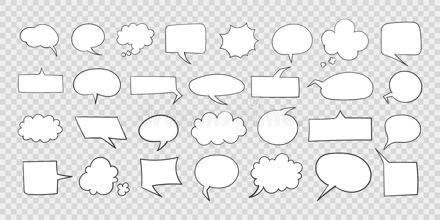 Speech Bubbles Transparent Background Stock Illustrations – 3,185 ...