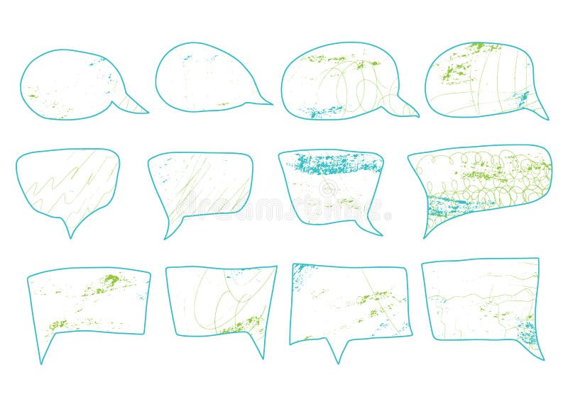 Speech Bubbles Hand Drawn Set. Vector Illustration Stock Vector ...