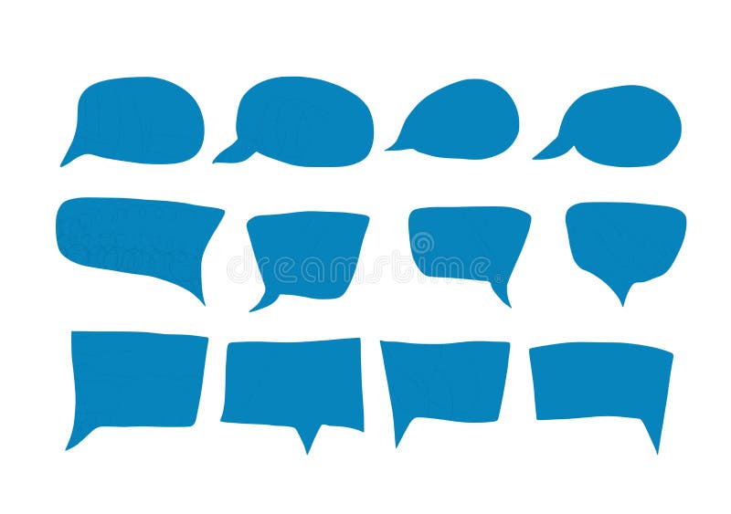 Speech Bubbles Hand Drawn Set. Vector Illustration Stock Vector ...